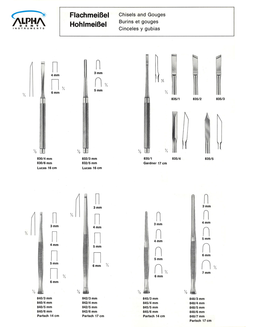 Gardner, bone chisels - Alphadent International